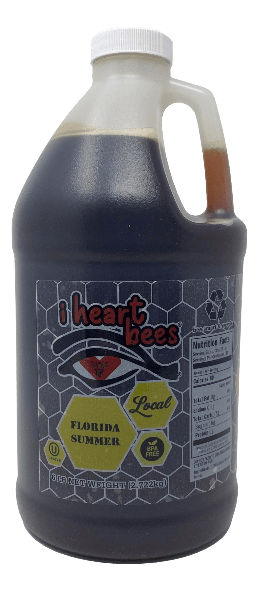 I HEART BEES Summer Blend Honey | 6 Pound Bottle | Raw and Unfiltered ...