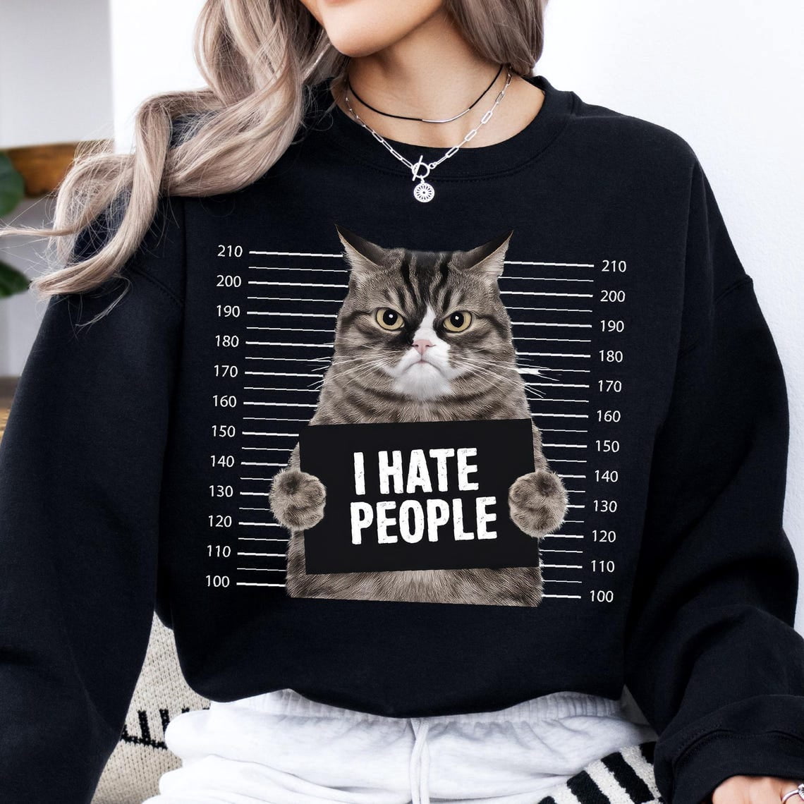 I Hate People Cat T-Shirt, Graphic Tee for Cat Lovers, I Hate People ...