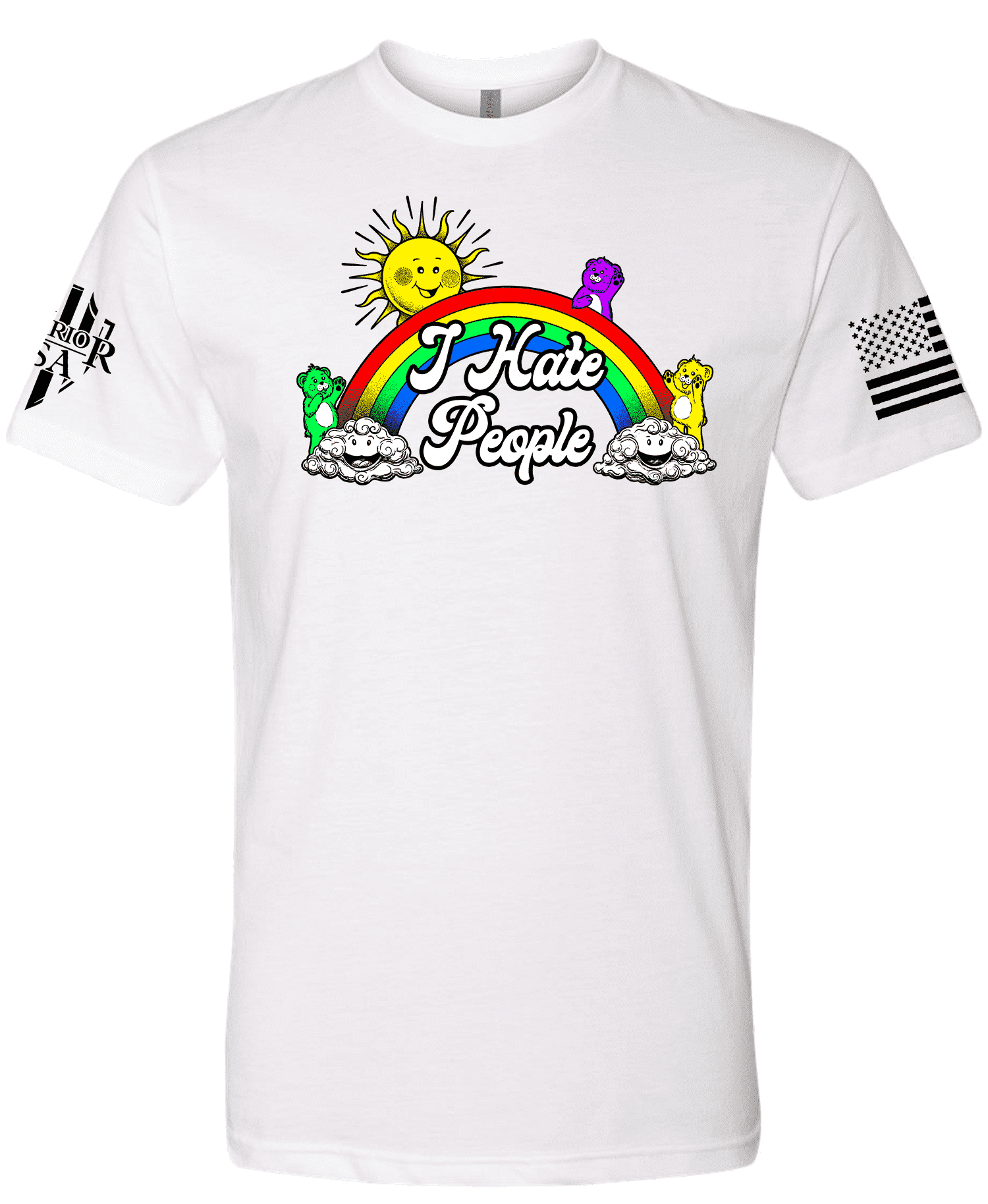 I Hate People Graphic T-Shirt, Rainbow Design, Cotton-Polyester Blend ...