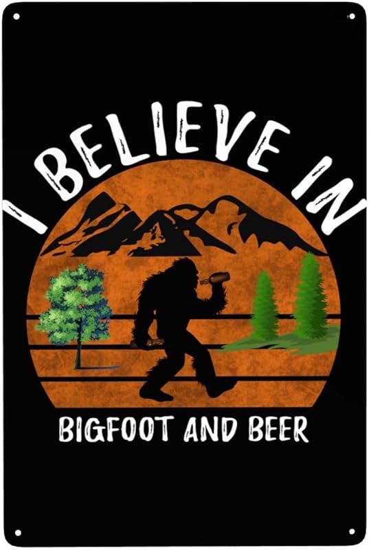 I Hate People Sasquatch Bigfoot Sign Metal Iron Painting Wall Art For ...