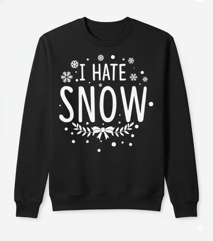 I Hate Snow Winter Cold Freezing Hater Gift SWEATSHIRT All Size S-5XL ...
