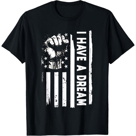 I Have A Dream MLK Quote Civil Rights Movement USA Flag T-Shirt ...