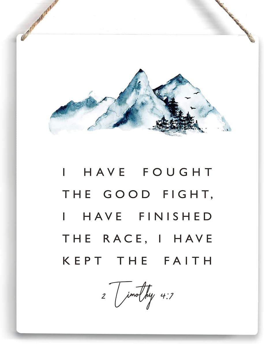 I Have Fought the Good Fight Bible Verse Wood Sign Rustic 2 Timothy 47 ...