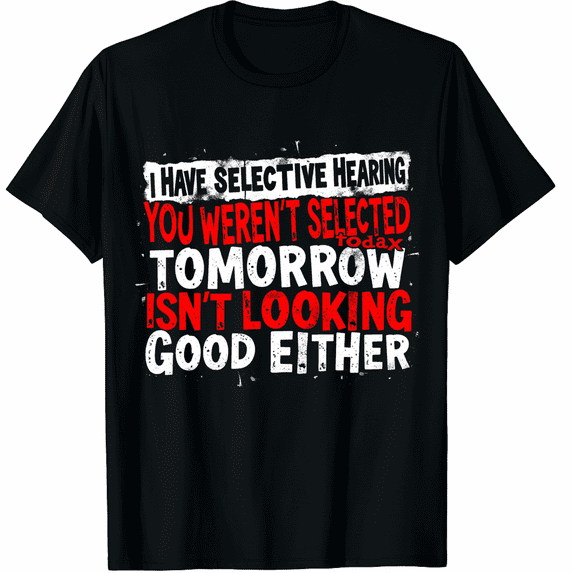 I Have Selective Hearing and You Weren't Selected Funny Graphic Crew ...