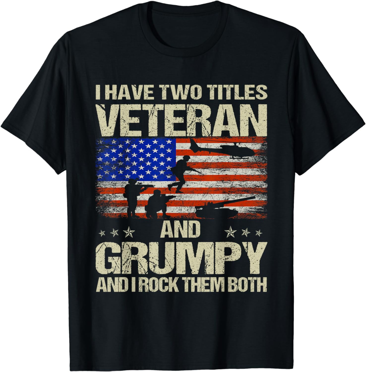 I Have Two Titles Veteran And Grumpy Father's Day Papa Gifts T-Shirt ...