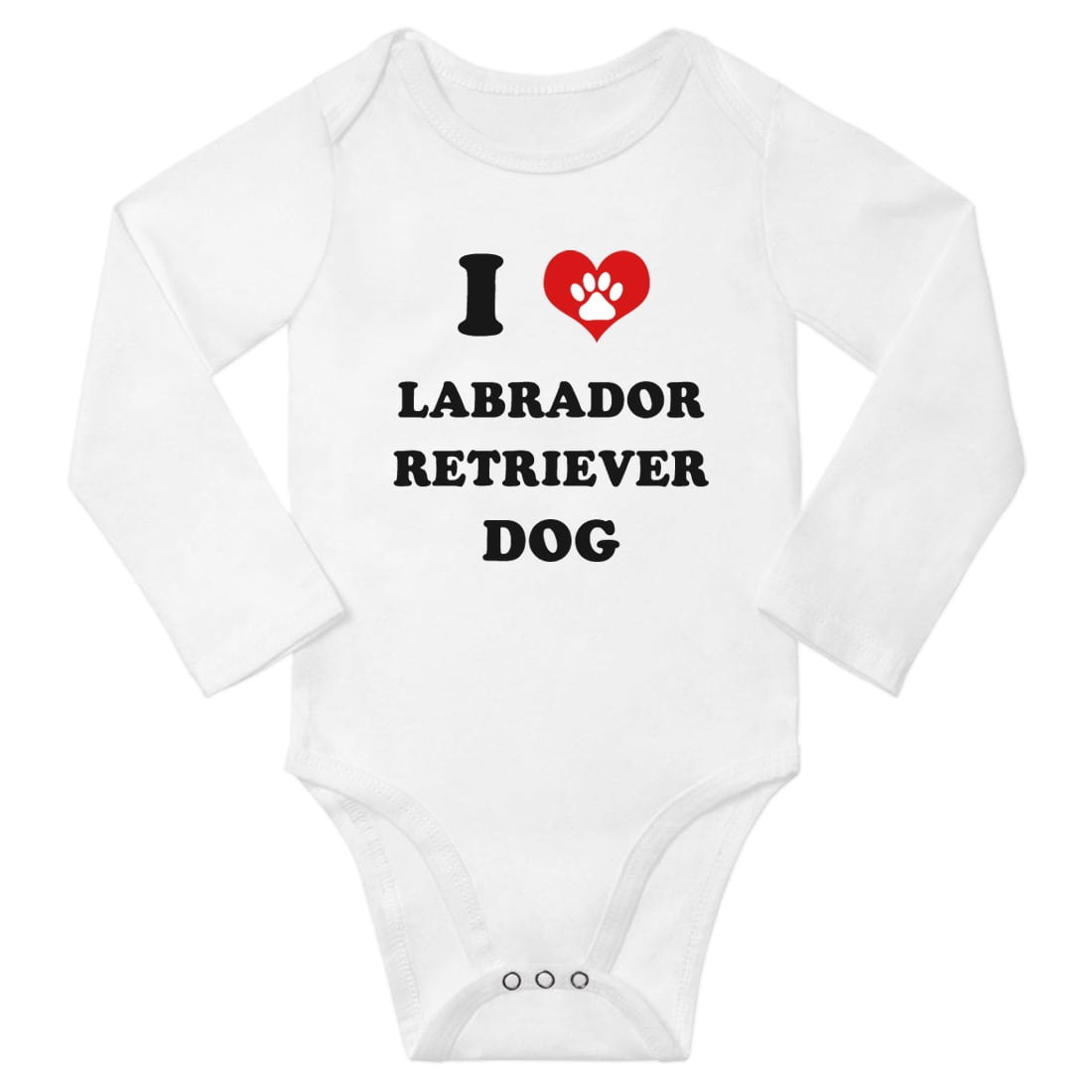 I Heart Labrador Retriever Dog Baby Long Jumpsuits (White, 3-6 Months ...