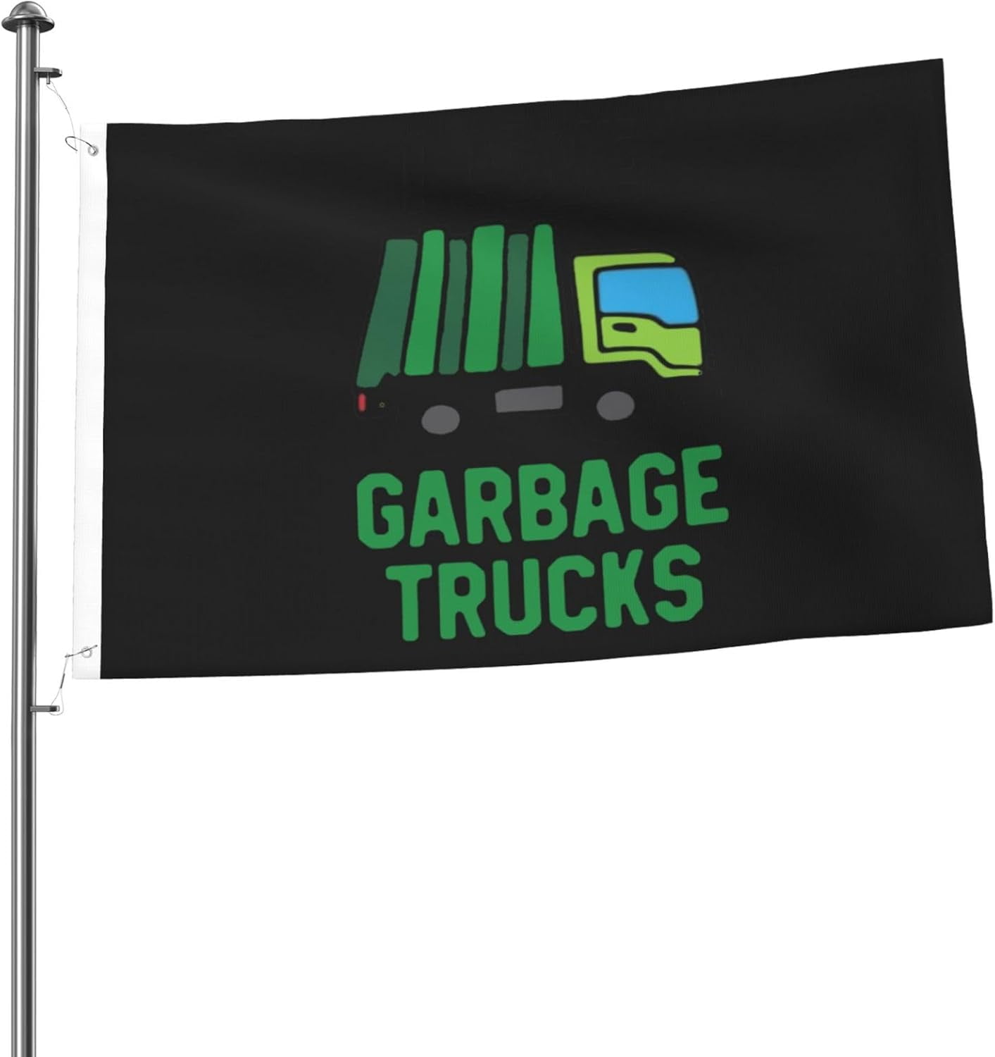I Heart Love Garbage Trucks Flag 2x3 Ft Outdoor Decoration Banner Yard ...
