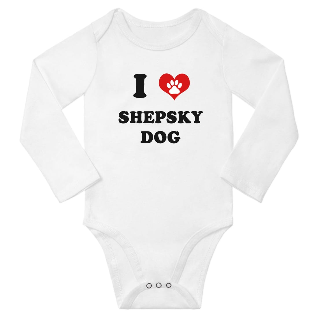 I Heart Shepsky Dog Cute Baby Long Clothes Unisex (White, 18-24 Months ...