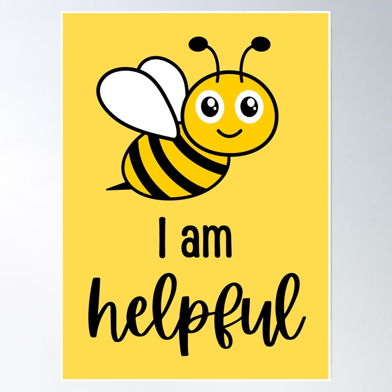 I Am Helpful Bee Self-Love Affirmations For Kids - Bee Print - Nursery ...