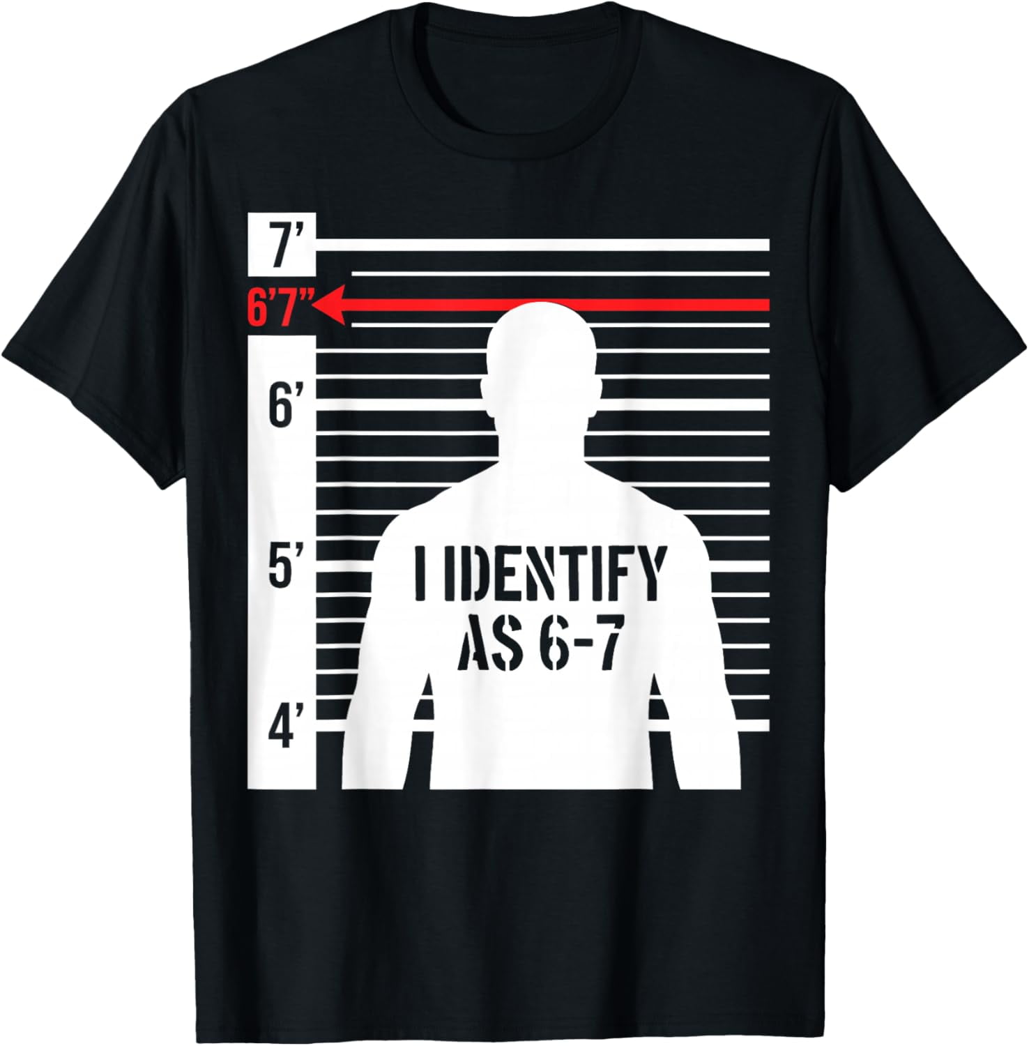I Identify As 6'7 Funny Six Seven 6 7 Meme Gen Alpha T-Shirt - Walmart.com