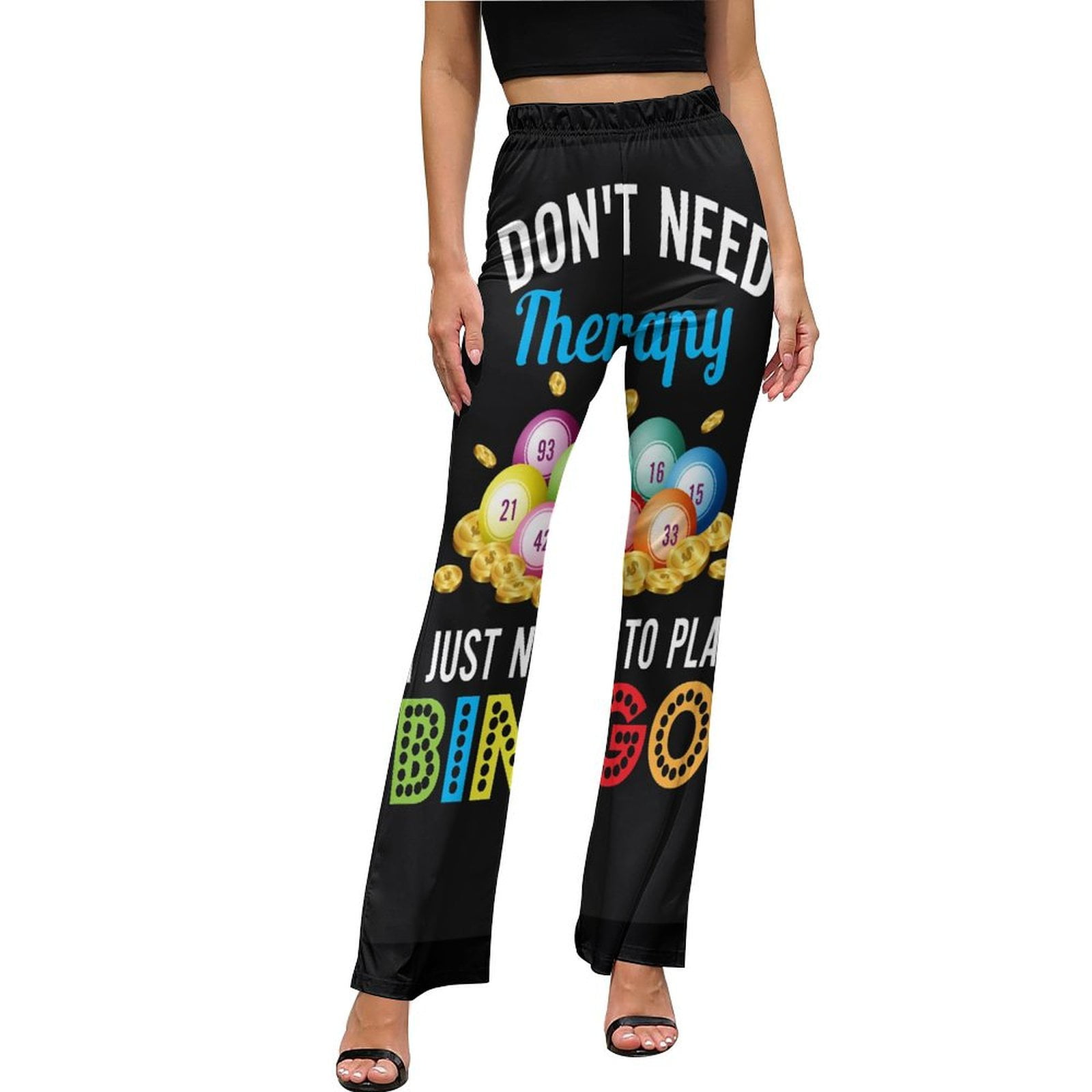 I Just Need To Play Bingo High Waisted Casual Flared Trousers Summer ...