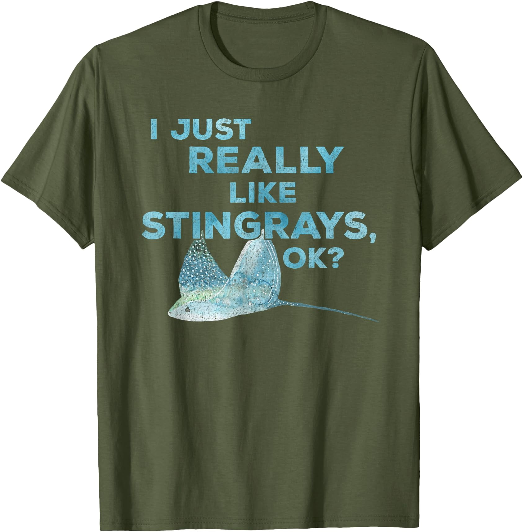 I Just Really Like Stingrays OK? Funny Shark Lover Softstyle Unisex T ...