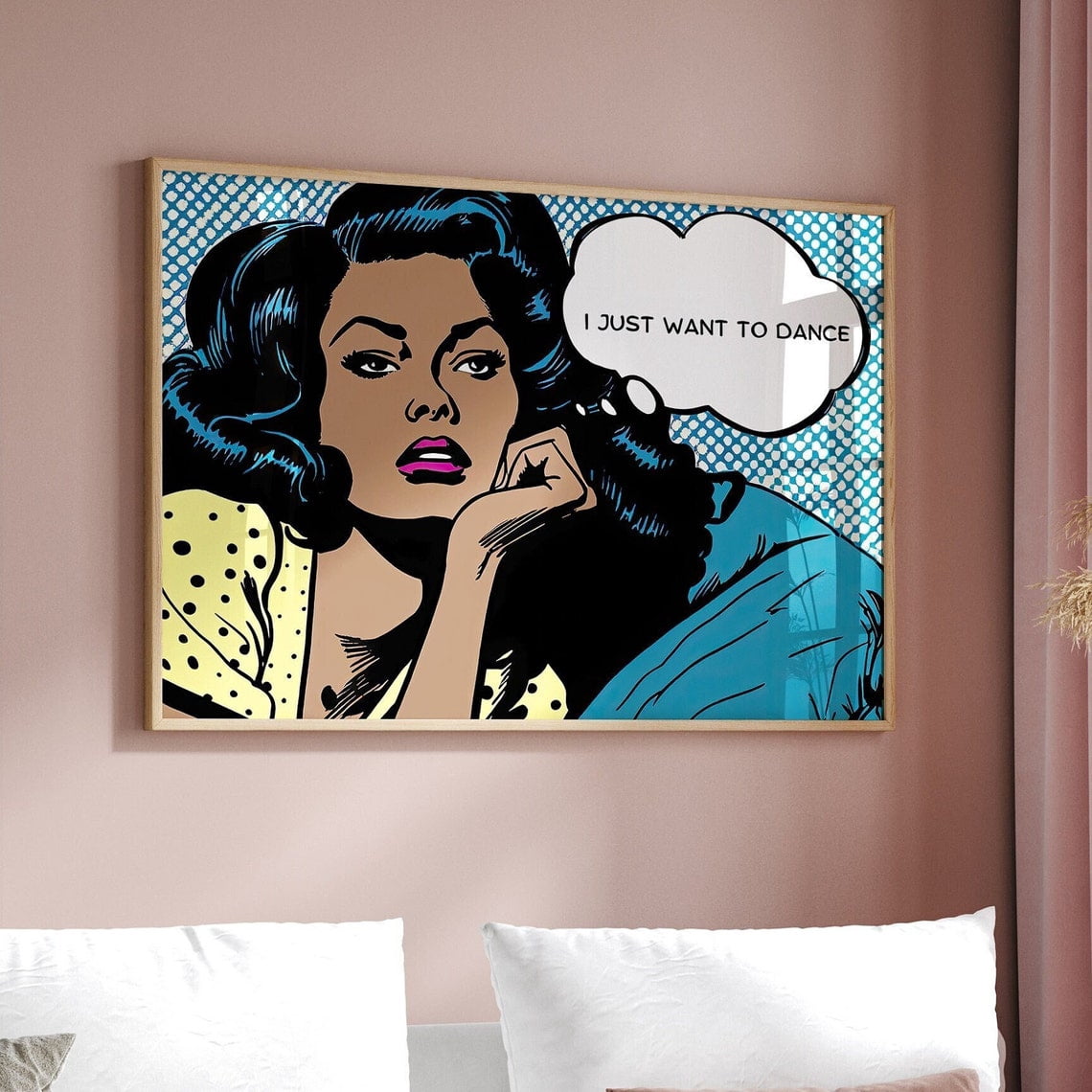 I Just Want To Dance Pop Art Print, Modern Wall Art, Lichtenstein Style ...