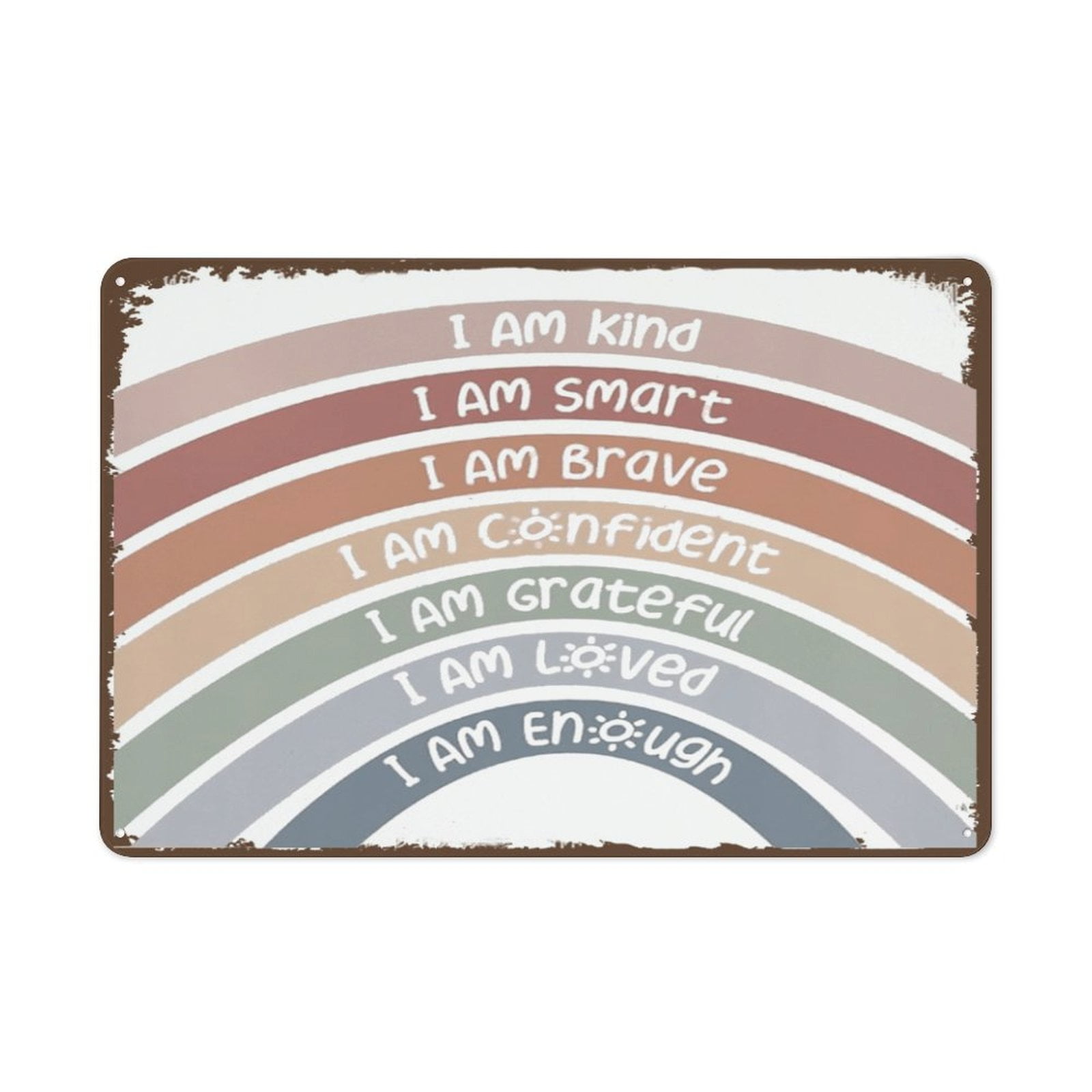 I am Kind I am Smart I am Brave Positive Affirmations Hanging Metal ...