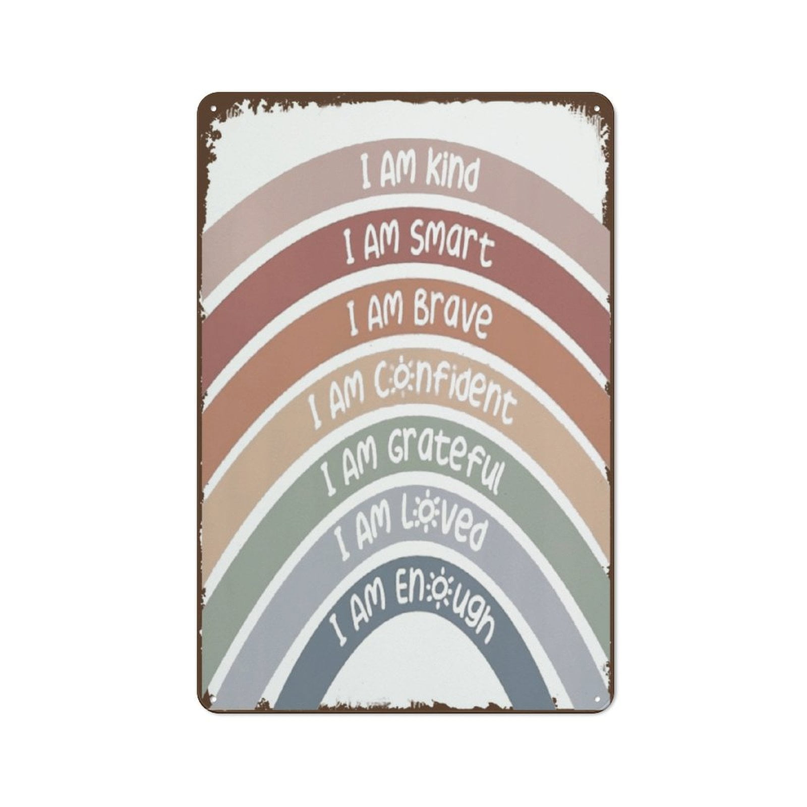 I am Kind I am Smart I am Brave Positive Affirmations Hanging Metal ...