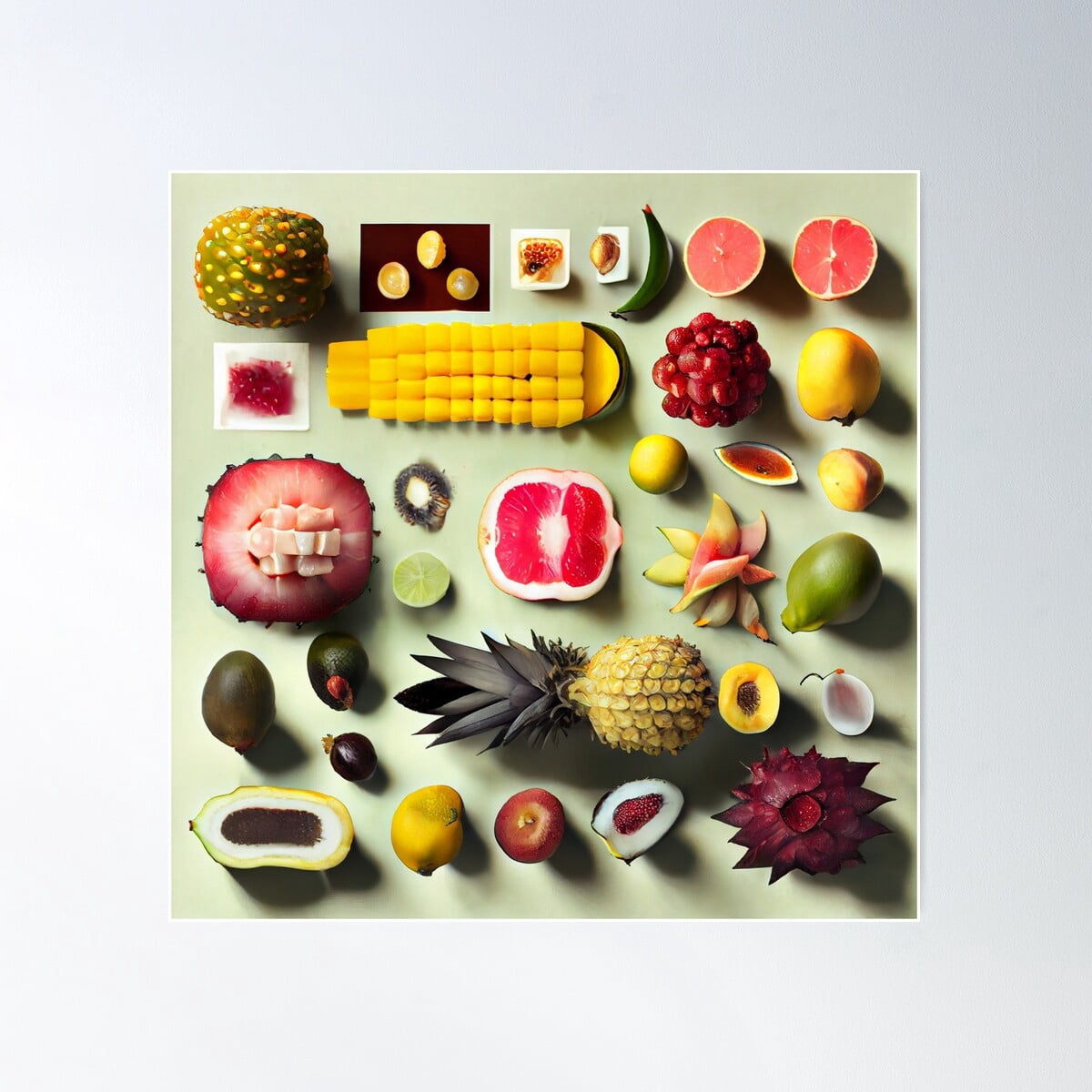 I Knoll All About Tropical Fruit Poster Wall Art, Modern Wall Decor For ...