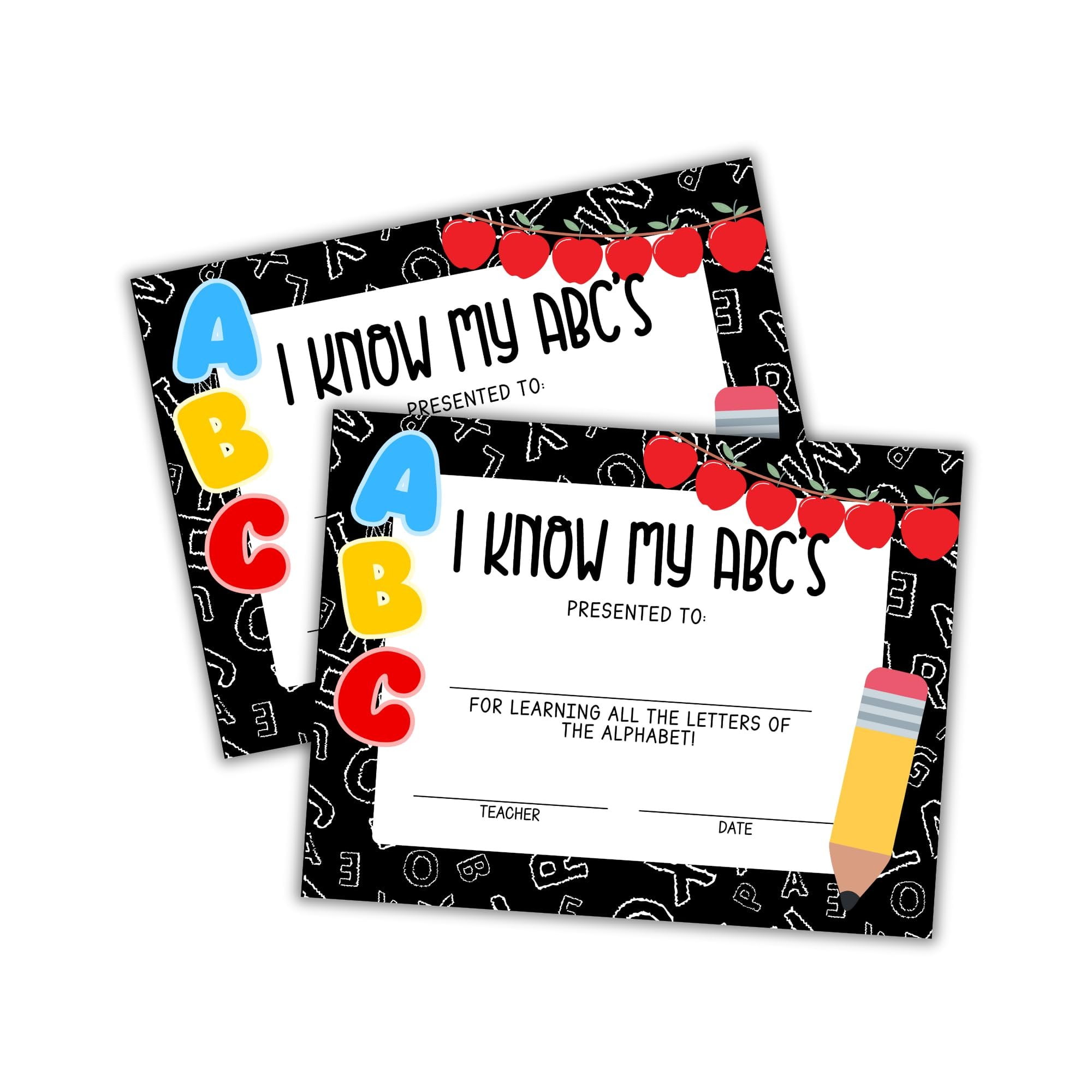 I Know My ABCs Certificate of Achievement 30pk 8.5x11 Daycare Pre-K ...