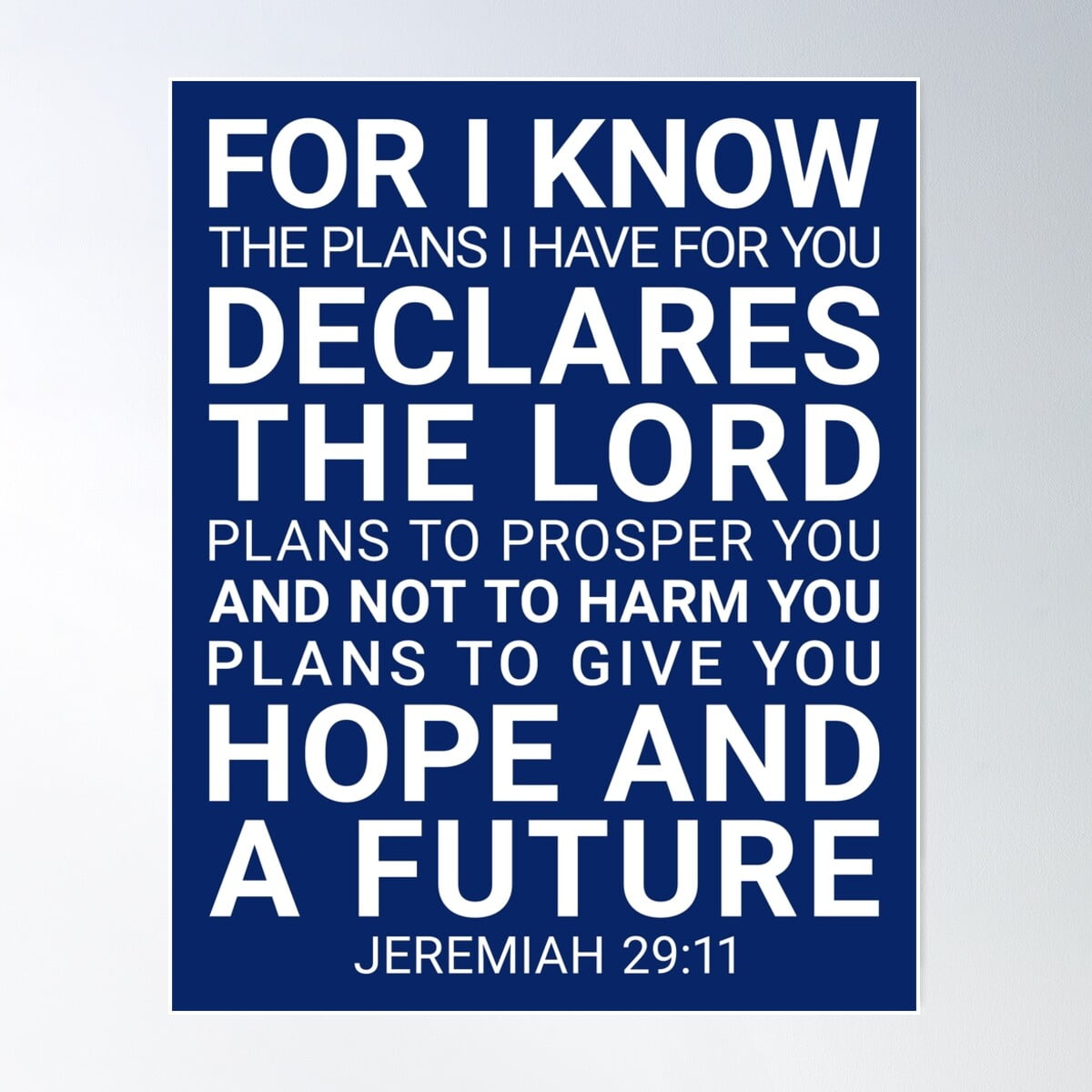 For I Know The Plans I Have For You Declares The Lord, Jeremiah 29:11, Christian Decor, Bible ...