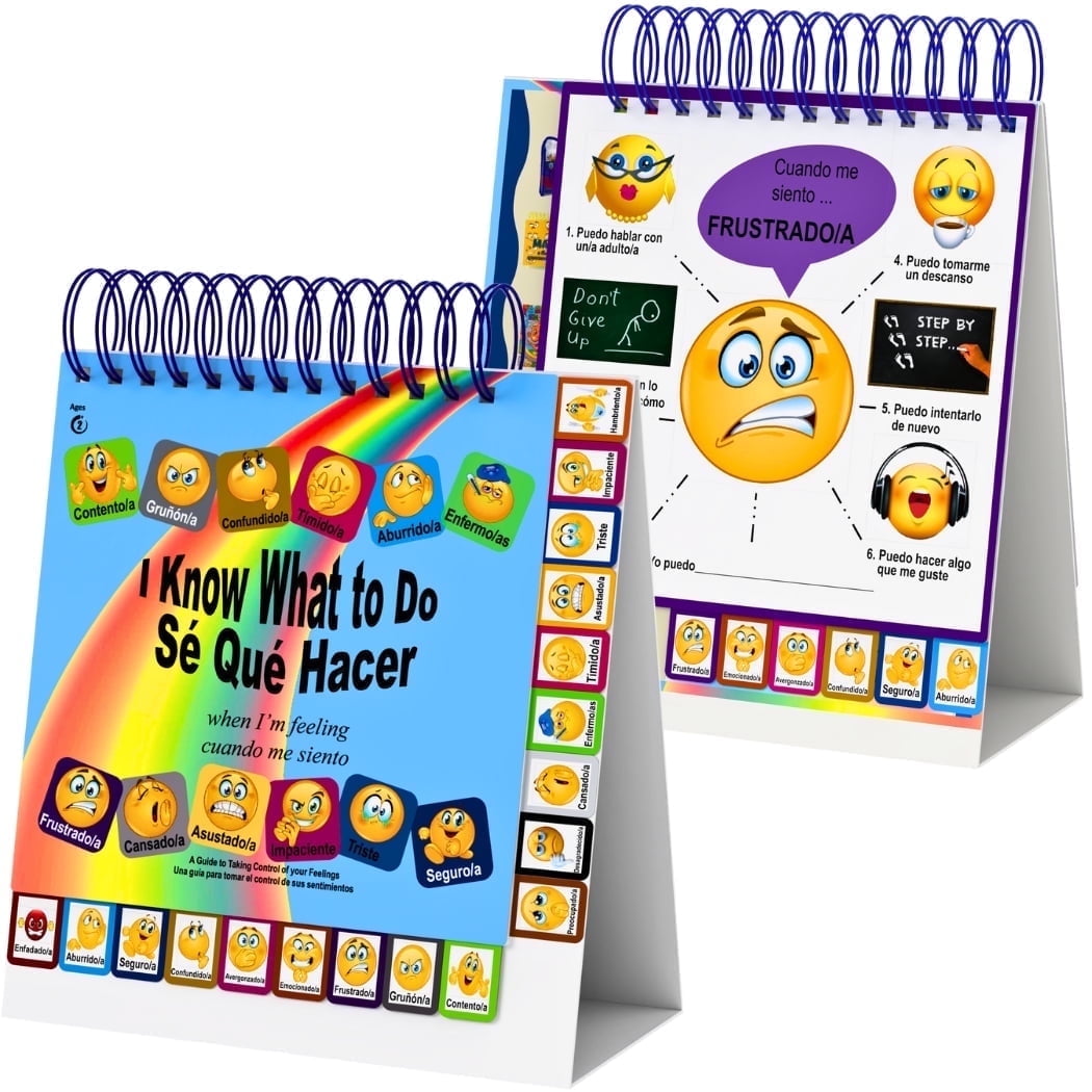 I Know What to Do Flipbook (Sp/Eng): Emotions book for kids-Autism ...