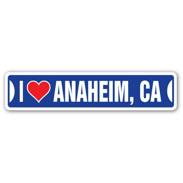 I LOVE ANAHEIM CALIFORNIA Street Sign ca city state us wall road décor ...