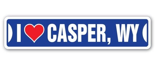 I LOVE CASPER WYOMING Street Sign wy city state us wall road décor gift ...