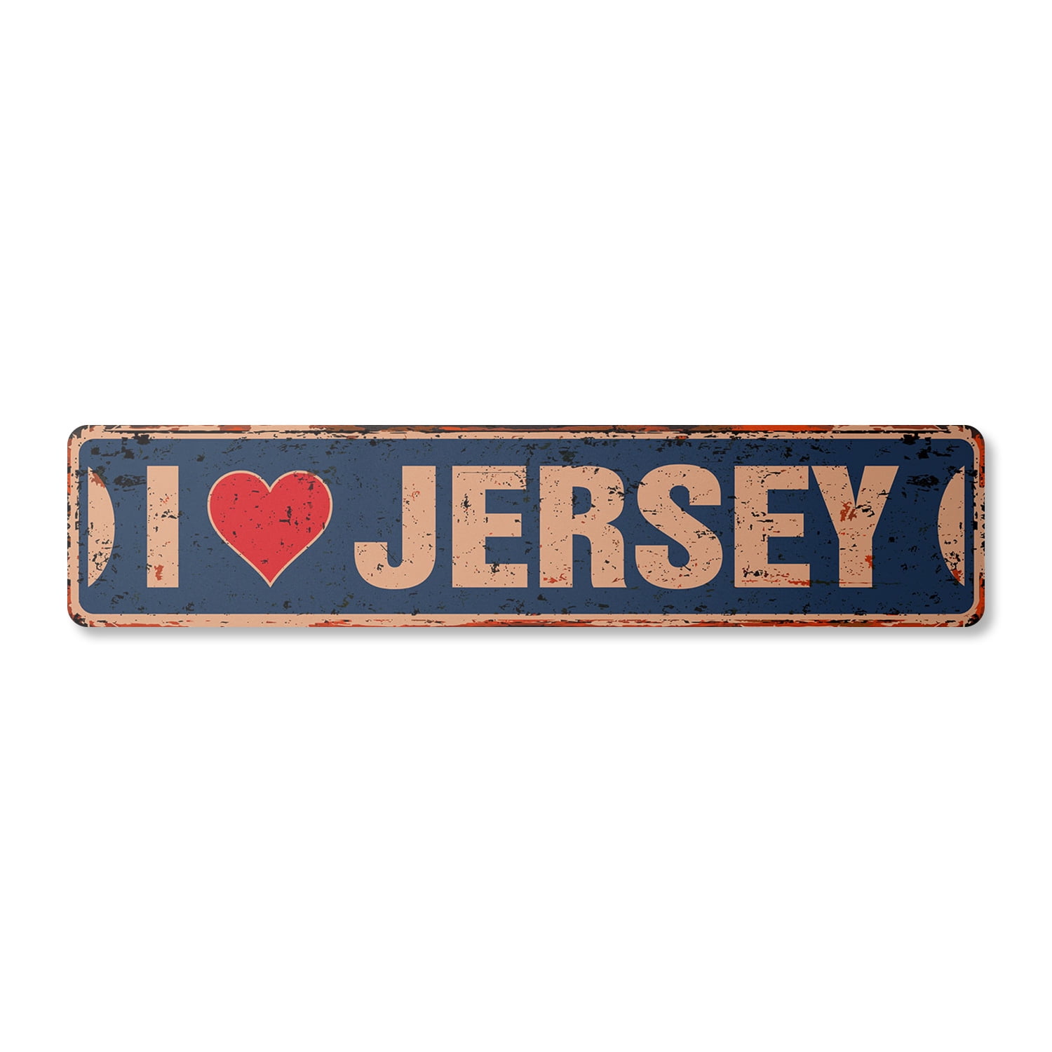 I LOVE JERSEY Vintage Plastic Street Sign state jersey girl boy ...
