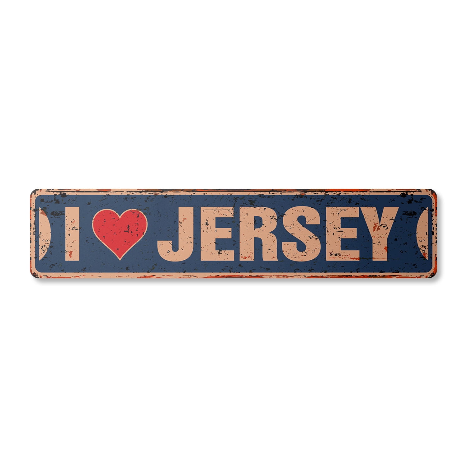 I LOVE JERSEY Vintage Plastic Street Sign state jersey girl boy ...