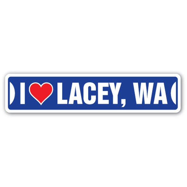 I LOVE LACEY WASHINGTON Street Sign wa city state us wall road décor ...
