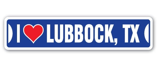 I LOVE LUBBOCK TEXAS Street Sign tx city state us wall road décor gift ...