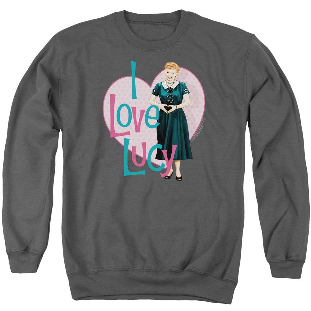 I LOVE LUCY/HEART YOU-ADULT CREWNECK SWEATSHIRT-CHARCOAL-XL - Walmart.com