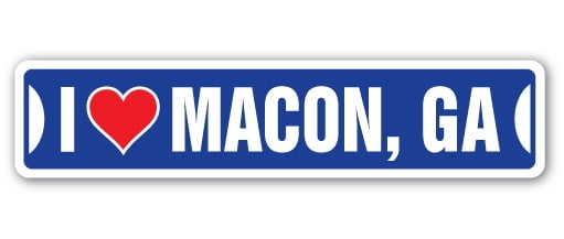 I LOVE MACON GEORGIA Street Sign ga city state us wall road décor gift ...