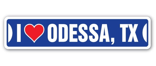 I LOVE ODESSA TEXAS Street Sign tx city state us wall road décor gift ...