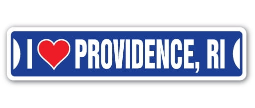 I LOVE PROVIDENCE RHODE ISLAND Street Sign ri city state us wall road ...