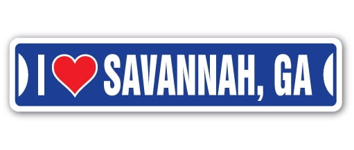 I LOVE SAVANNAH GEORGIA Aluminum Street Sign ga city state us wall road ...