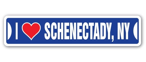 I LOVE SCHENECTADY NEW YORK Street Sign ny city state us wall road ...