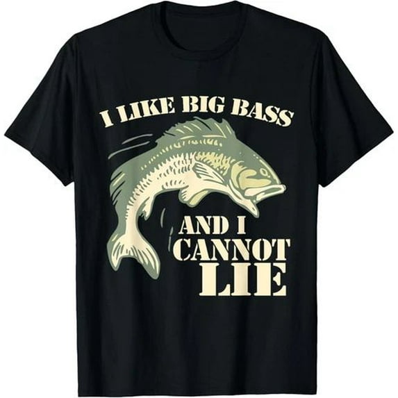 I Like Big Bass and I Cannot Lie Fishing Quote Gift Unisex T-Shirt ...