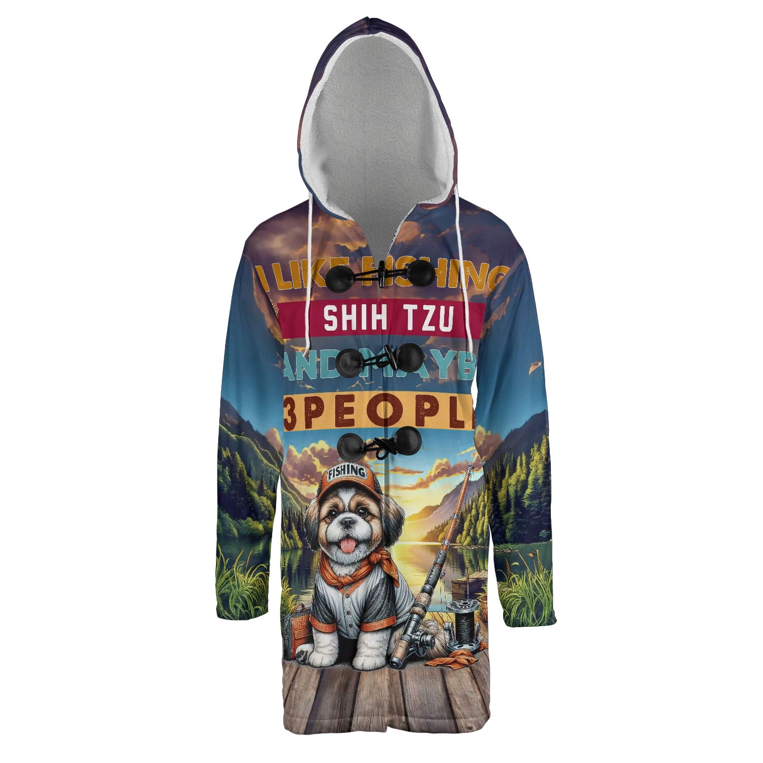 I Like Fishing, and my Shih Tzu, and Maybe 3 People. Happy Father's Day All Over Print 3D Hooded ...