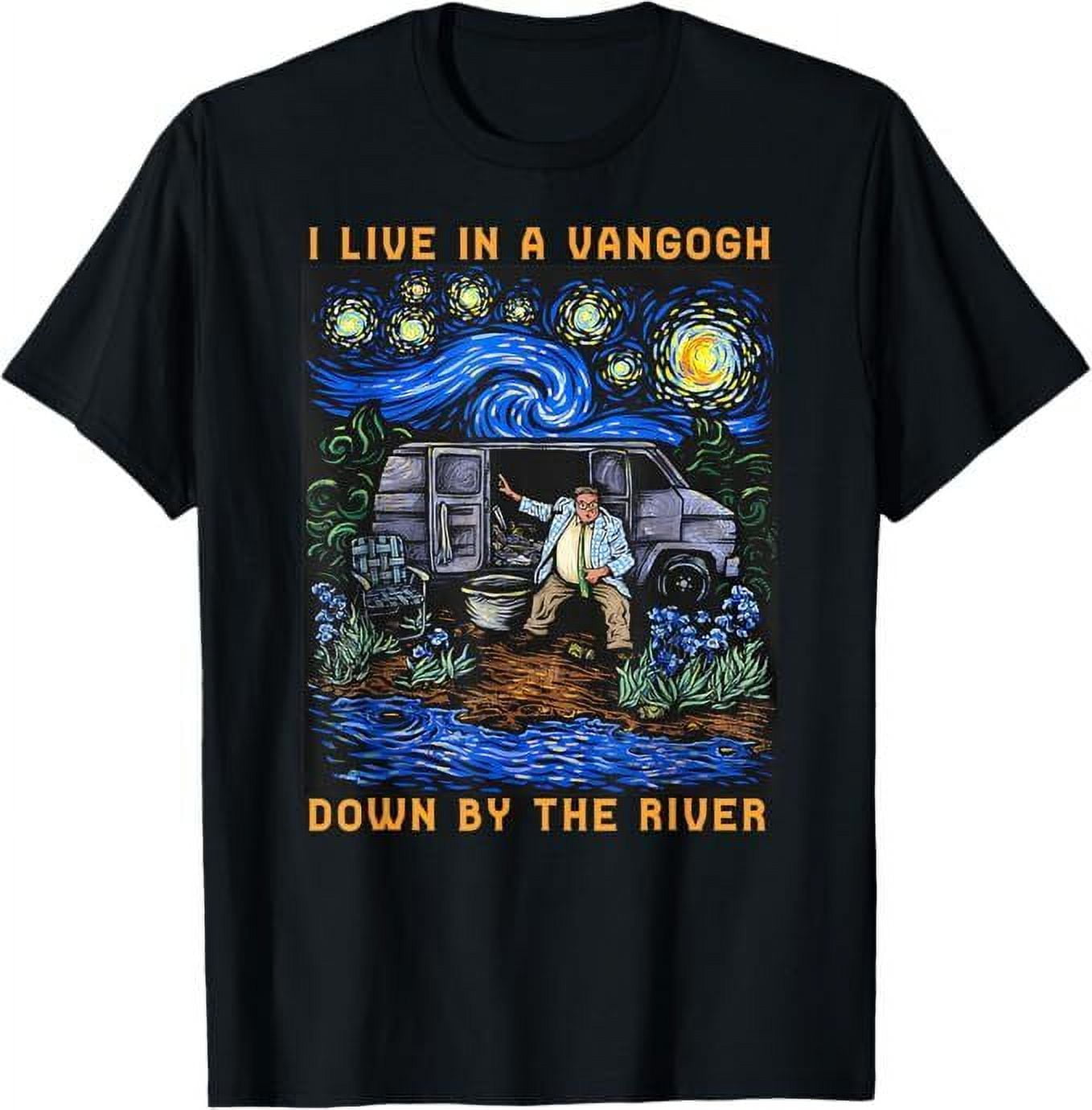 I Live In A Van-Gogh Down-By The River T-Shirt - Walmart.com