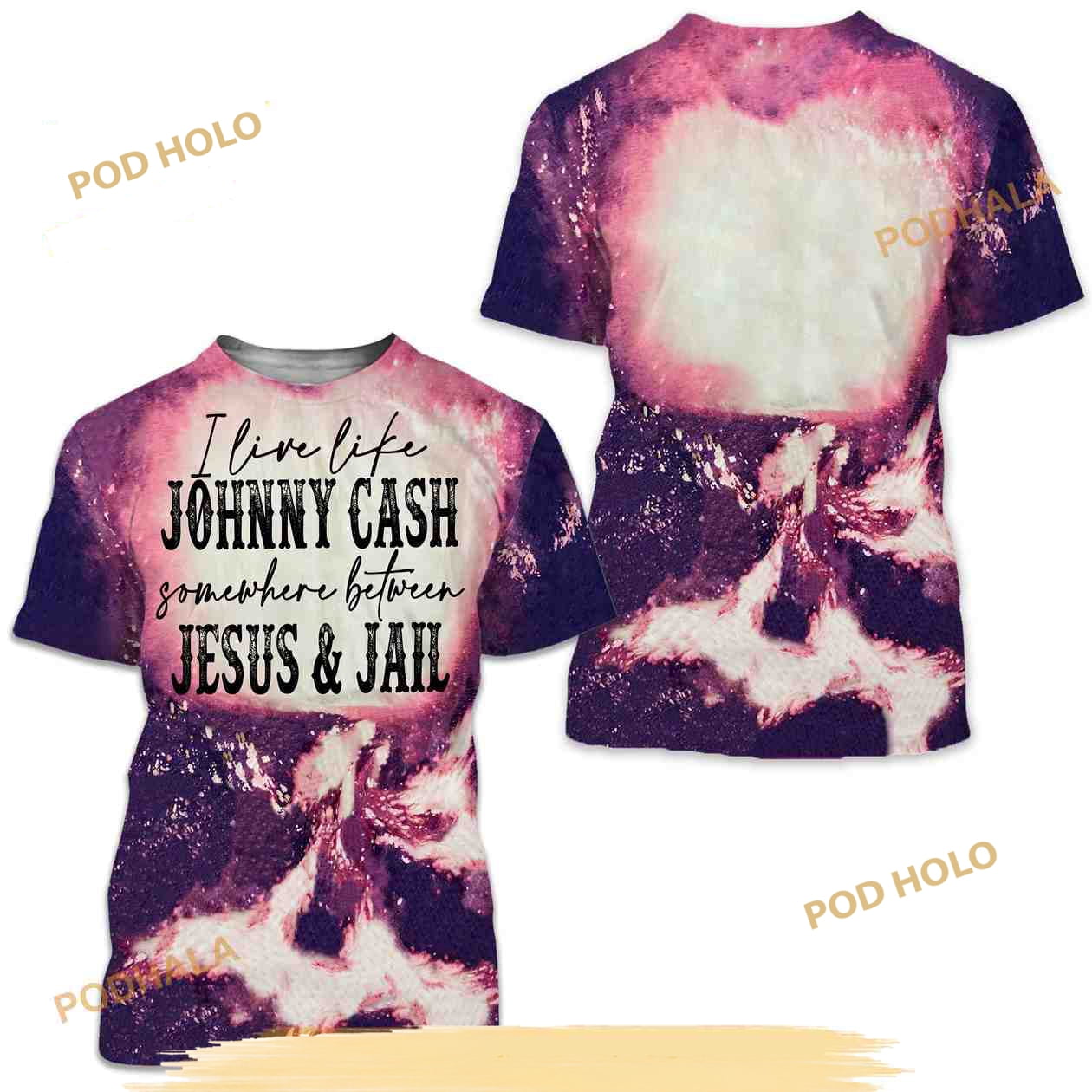 I Live Like Johnny Cash Somewhere Between Jesus Jail 3D TShirt ...