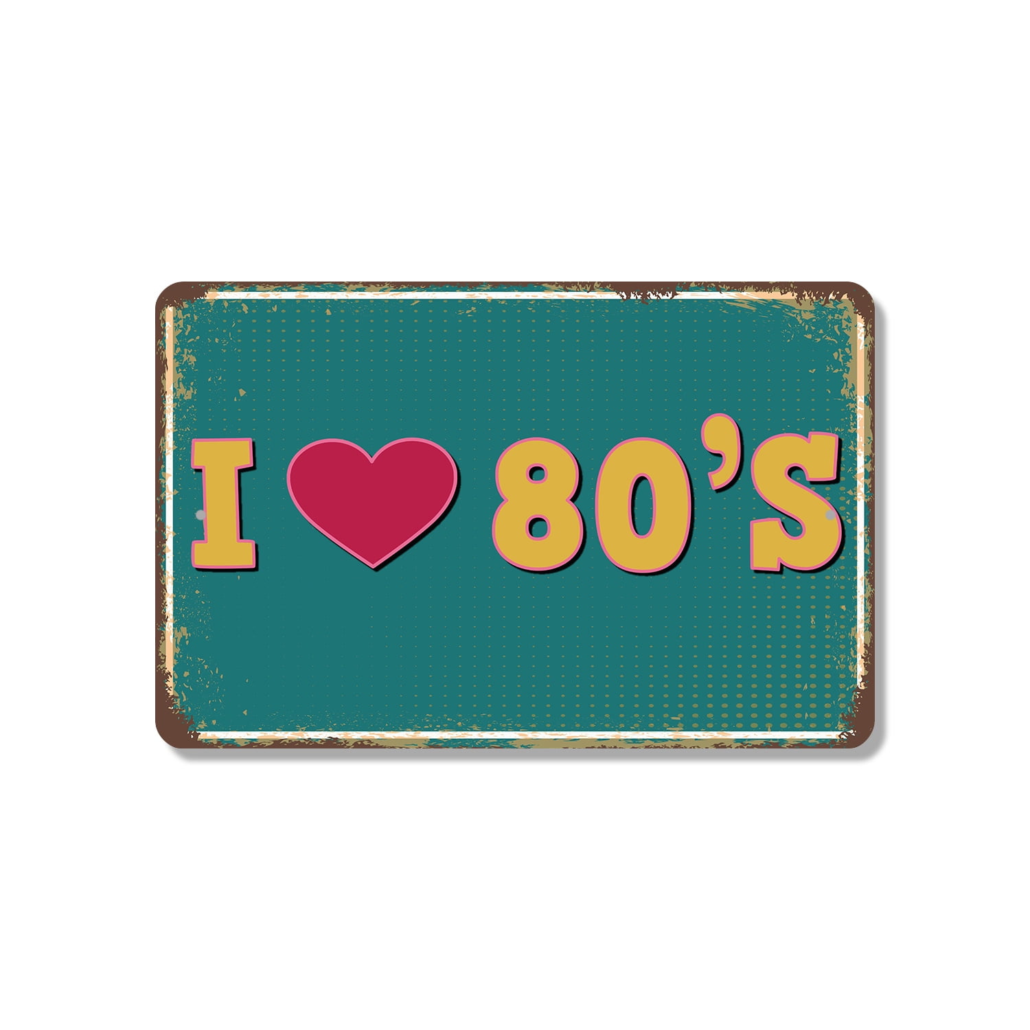 I Love The 80’s Street (2 Pack) 8 Inch x 12 Inch Novelty Plastic Sign ...
