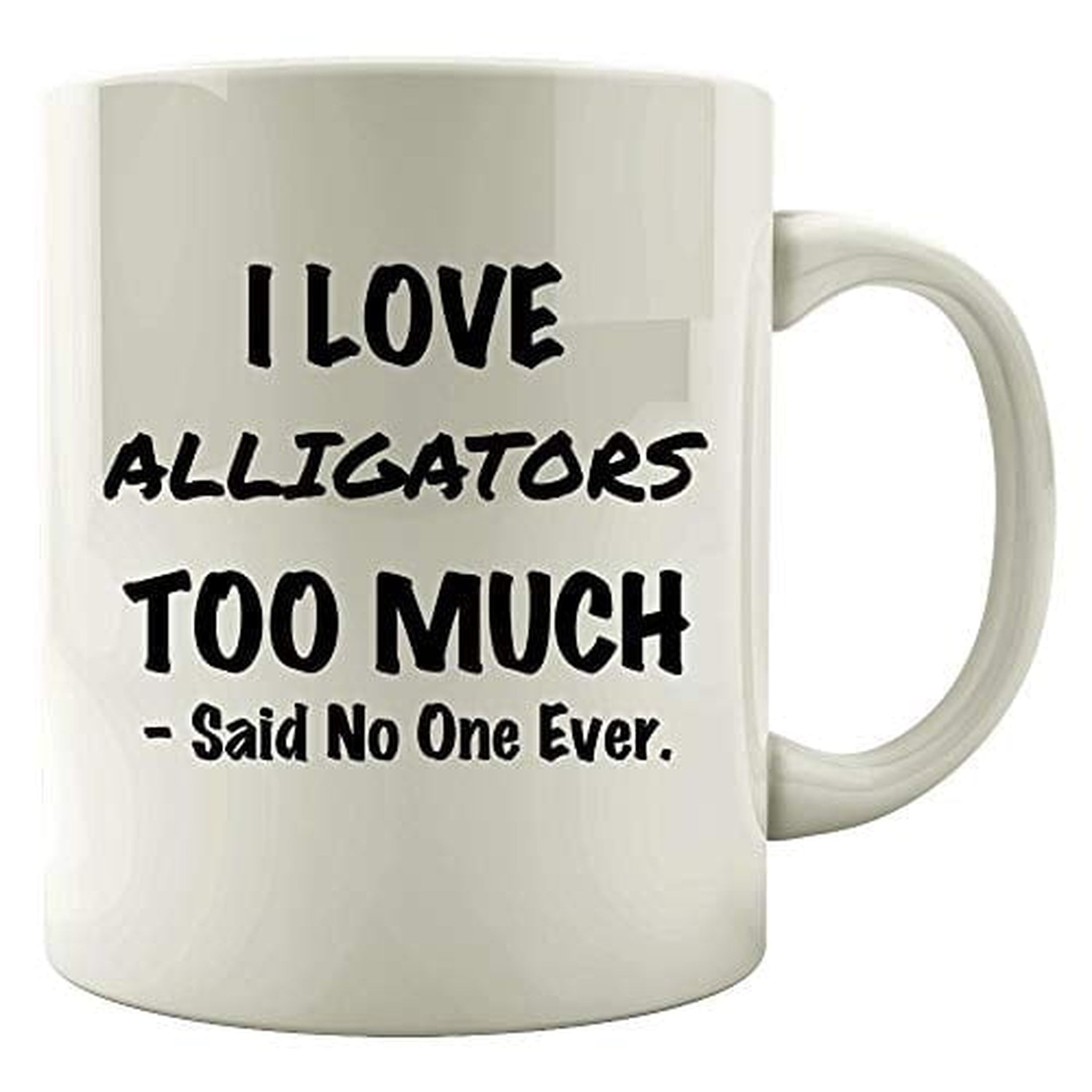 I Love Alligators 11 oz Coffee Mug - Crocodilian Design White Ceramic ...