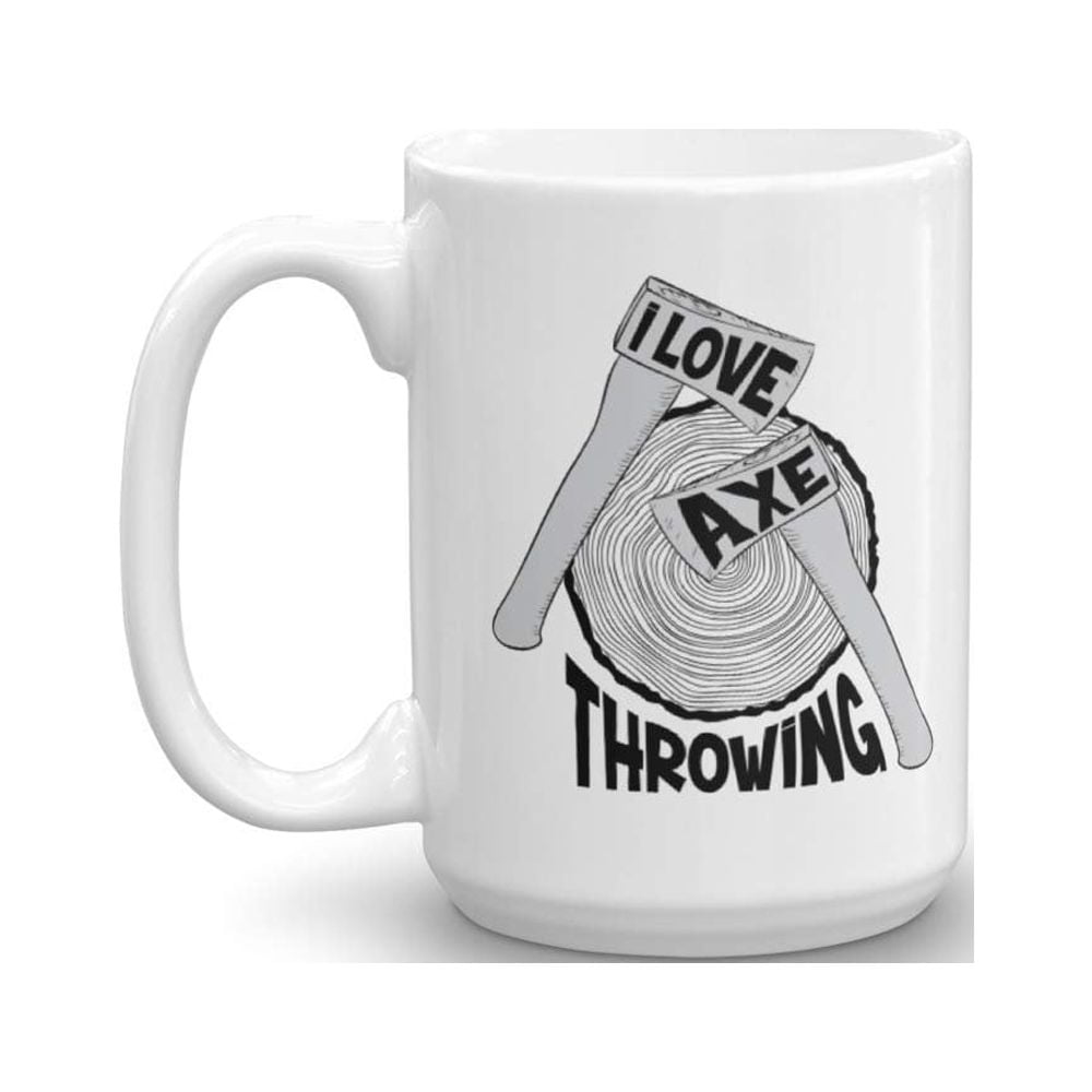 I Love Axe Throwing With Axes & Wood Target Board Coffee & Tea Gift Mug ...