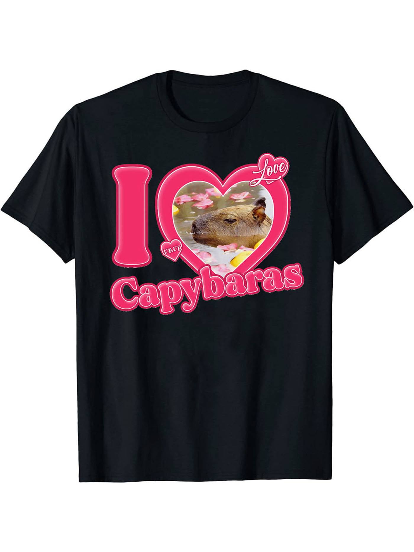 "I Love Capybaras" Men's Casual Short Sleeve Crew Neck T-Shirt Men's ...