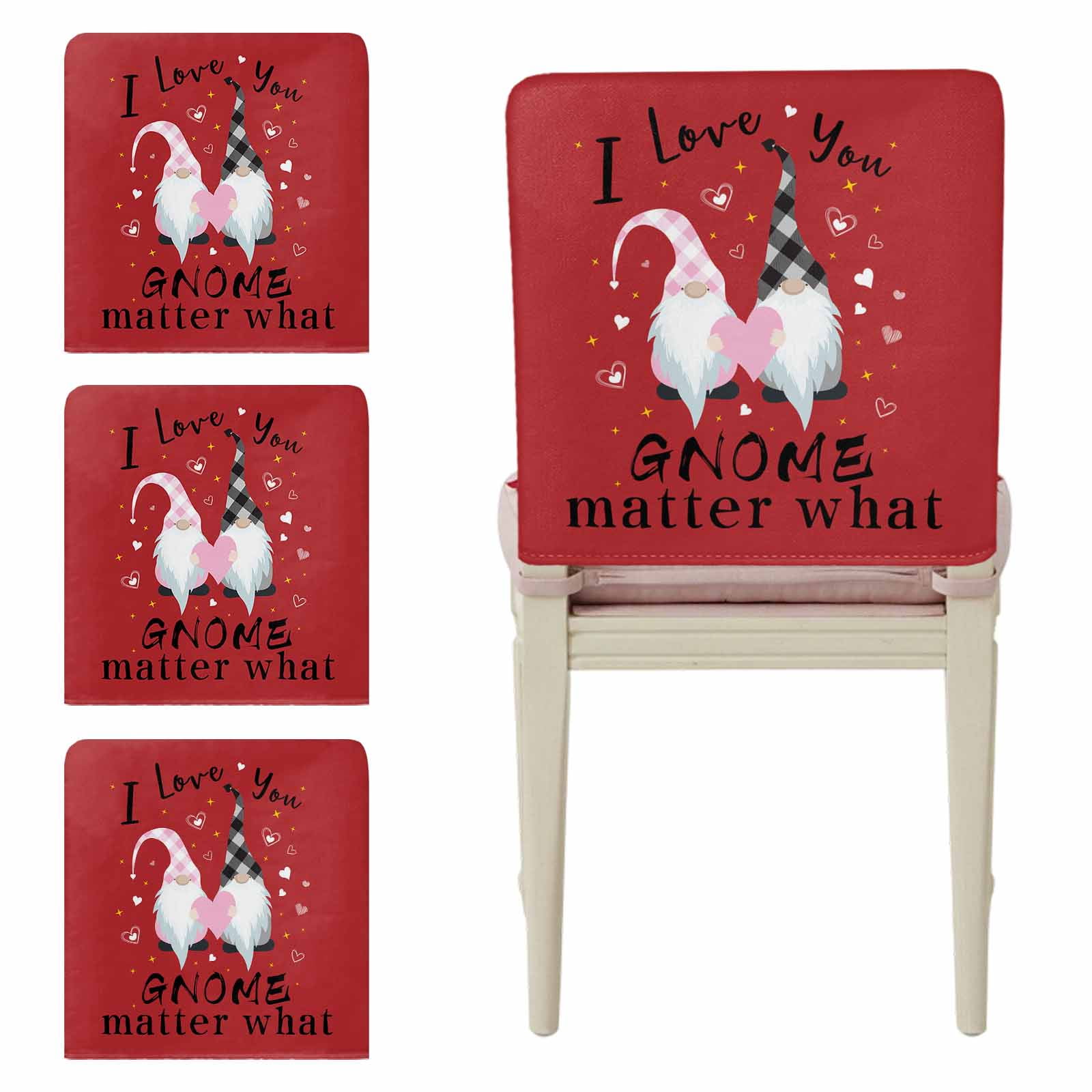 I Love Chair Back Covers Set of 8, You Gnome Matter What Valentine's ...