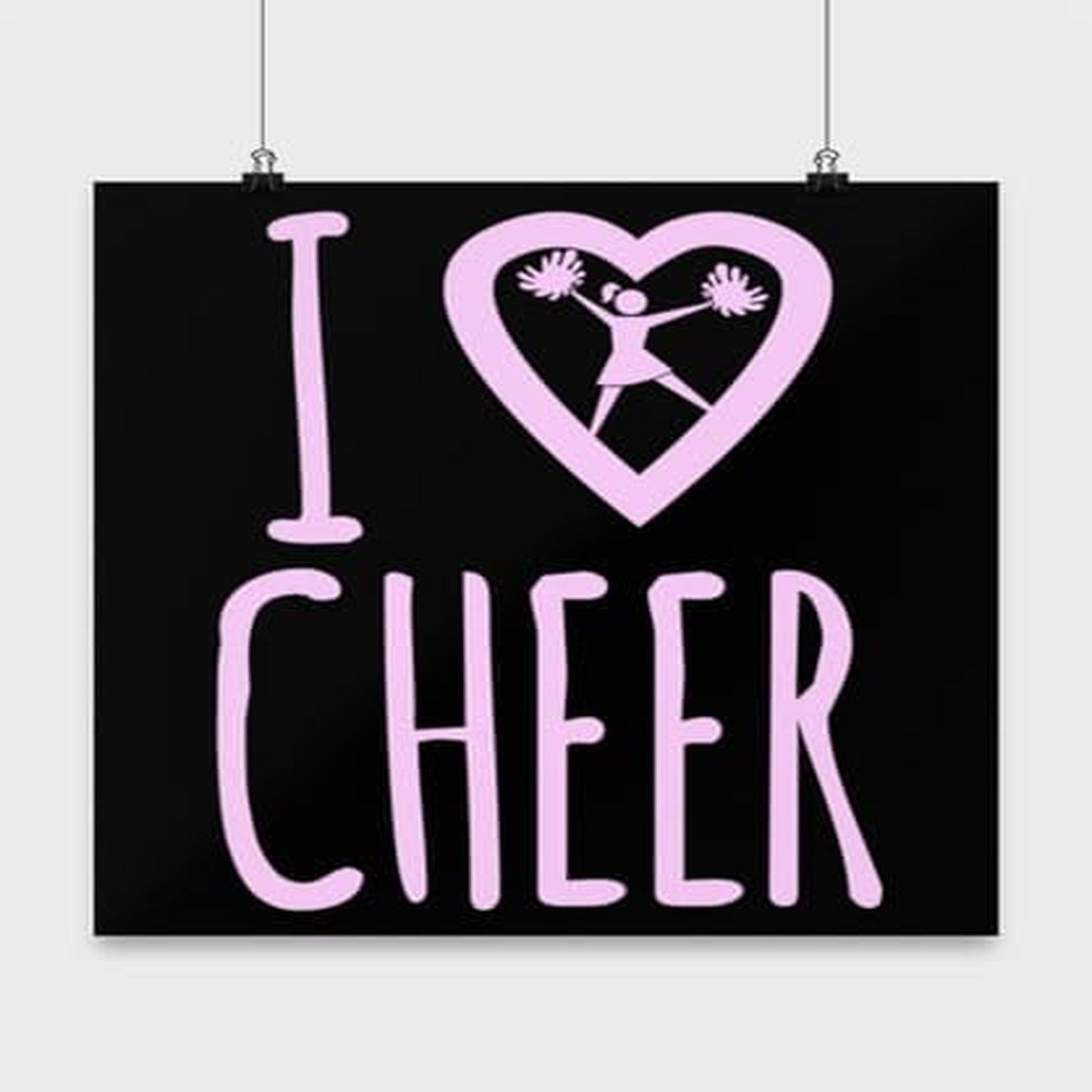 Cheerleading Love Wall Art - Cheerleader Decor - 13x13 Poster Print ...