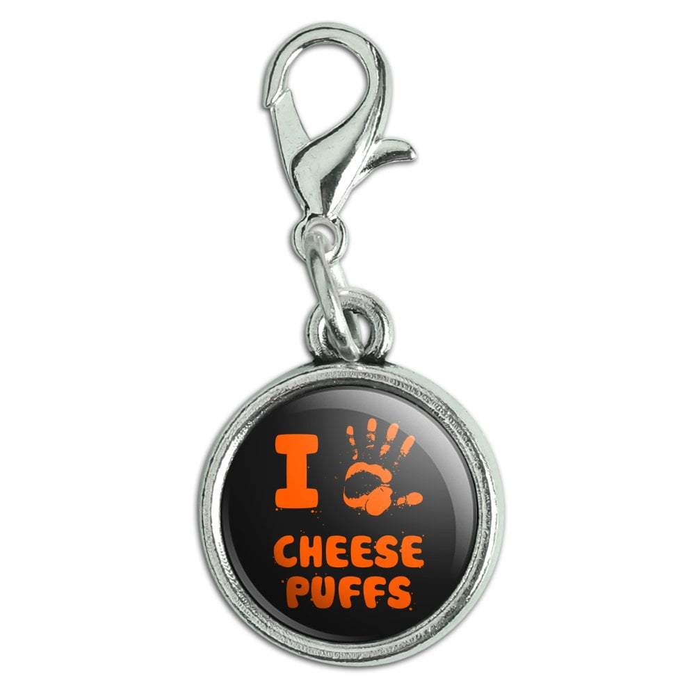 I Love Cheese Puffs Hand Print and Crumbs Funny Antiqued Bracelet ...