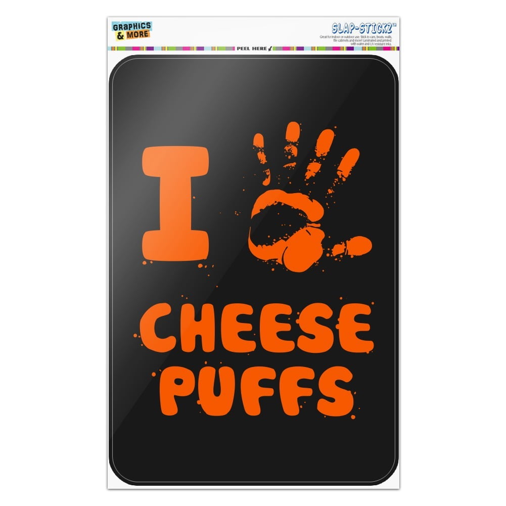 I Love Cheese Puffs Hand Print and Crumbs Funny Home Business Office ...
