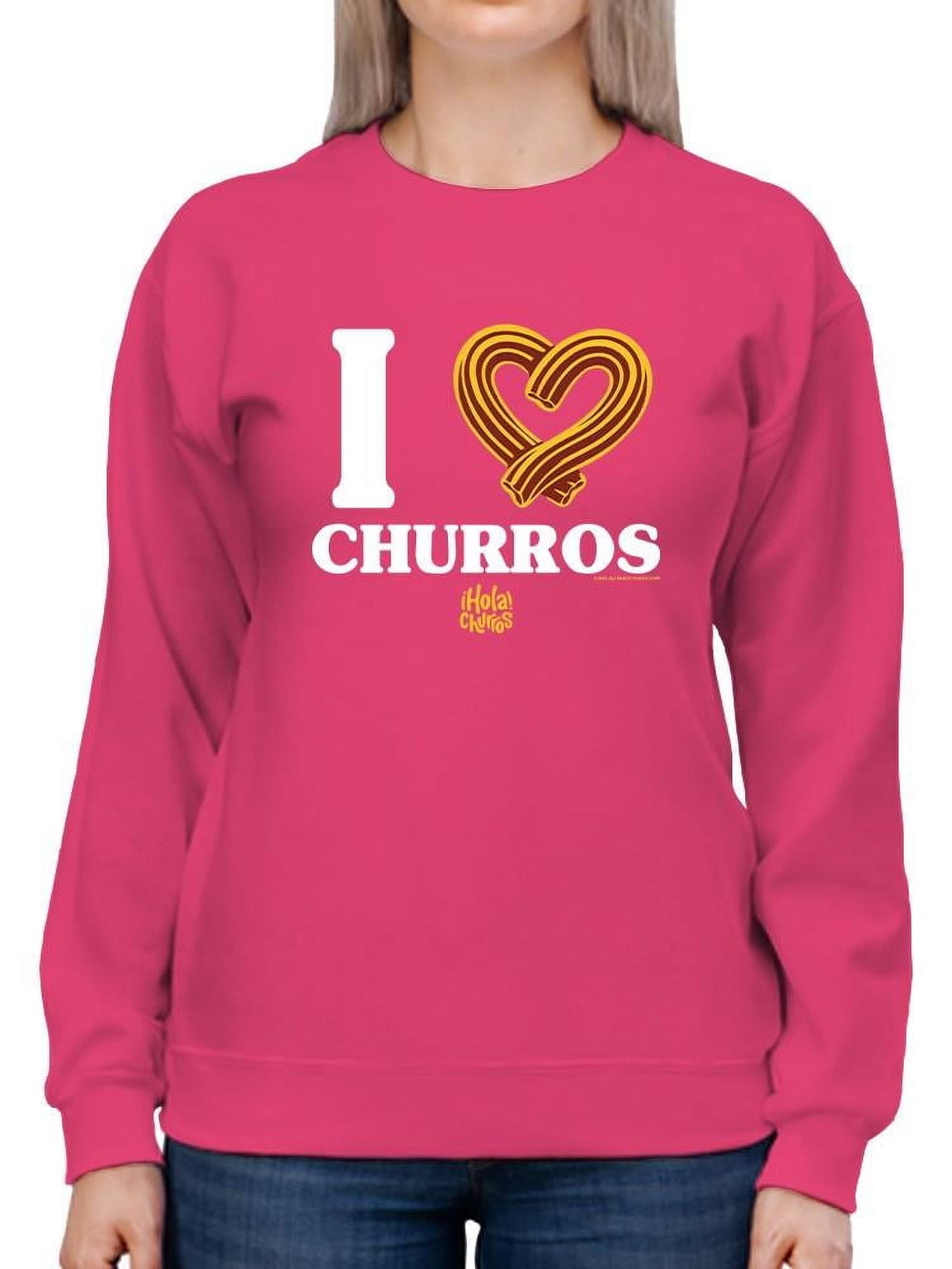 I Love Churros Heart Graphic - Retro Snack Lover Design Women's ...