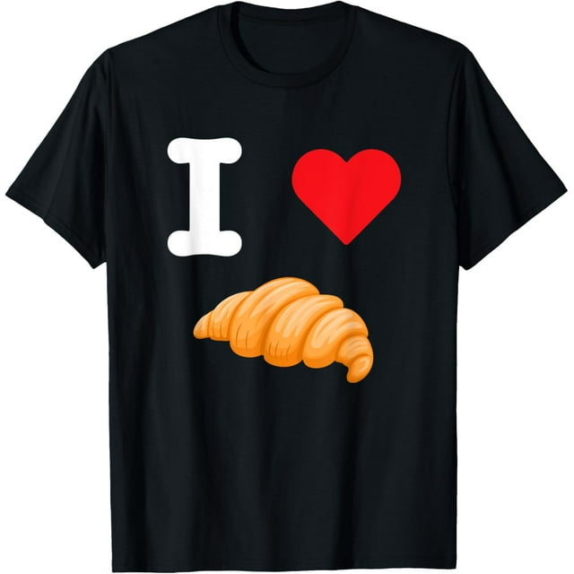 I Love Croissants French Food Buttery Flaky Crescent Pastry T-Shirt men ...