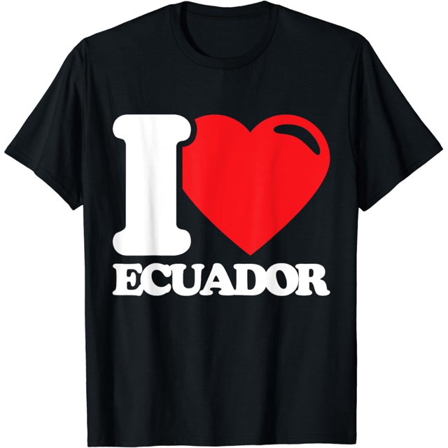 I Love Ecuador Flag Heart Proud Ecuadorian Design T-Shirt - Walmart.com